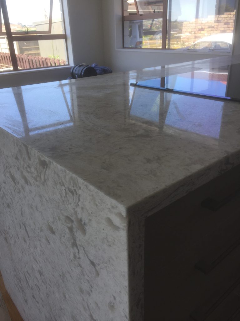 maya-with-waterfall-end-1 - Kitchen Bench tops | Stone Bench tops Auckland